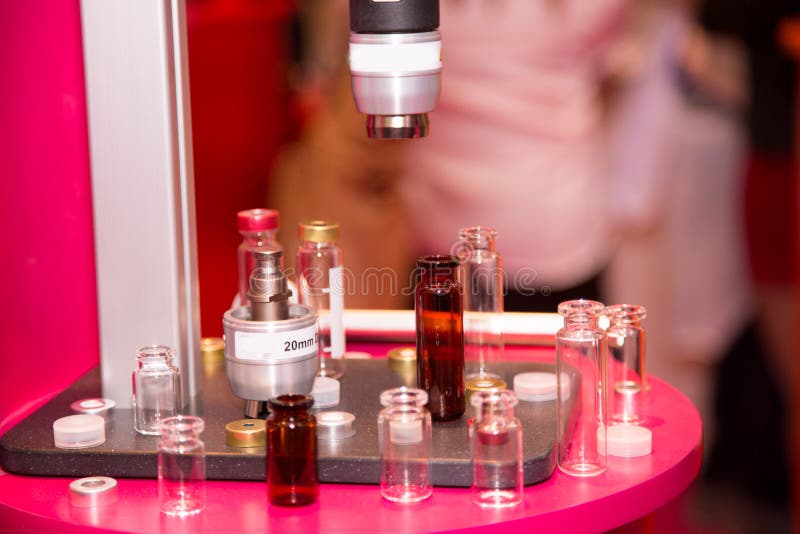 Close Up of Beautiful Vortex Blue Colorful Chemistry Liquid in Beaker ...