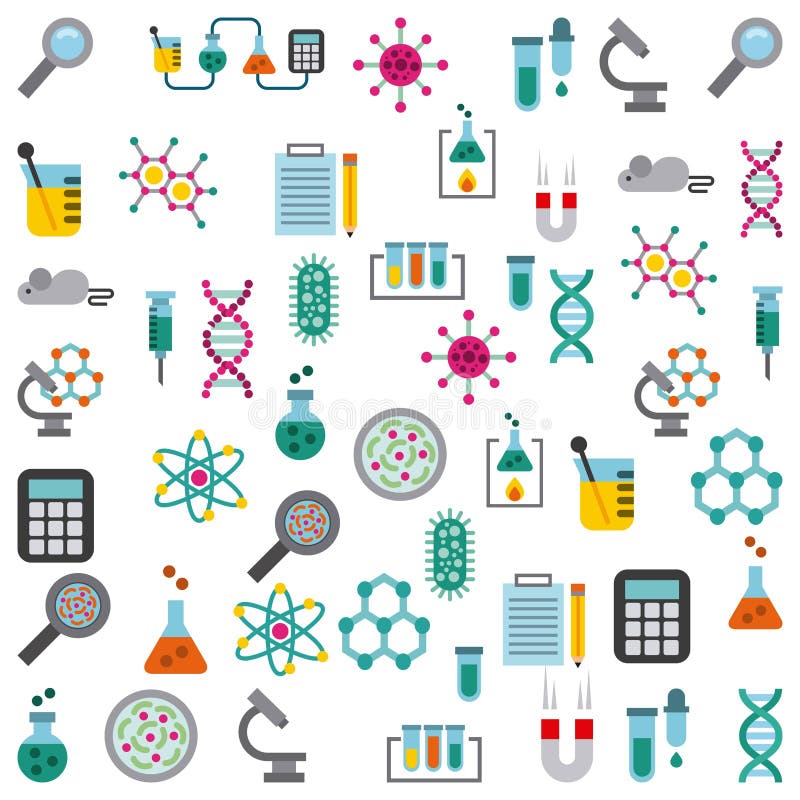 Laboratory Equipment Set Line Icons Stock Illustration - Illustration ...