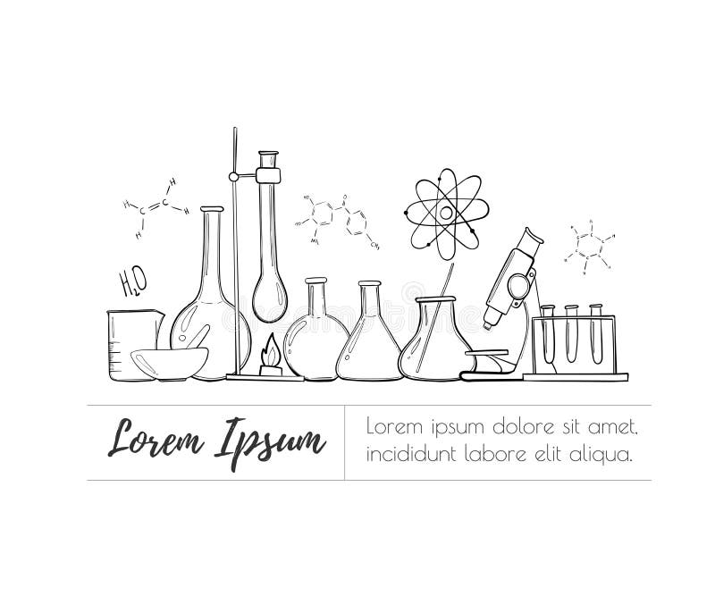 Laboratory Equipment Sketch Seamless Pattern. Science Chemistry ...