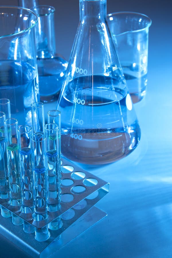 Laboratory Equipment Such As Beaker, Flask, Cylinders and Test Tubes ...