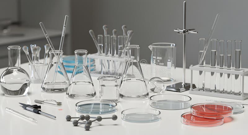 Laboratory Equipment on a Table in a Laboratory. Science ...