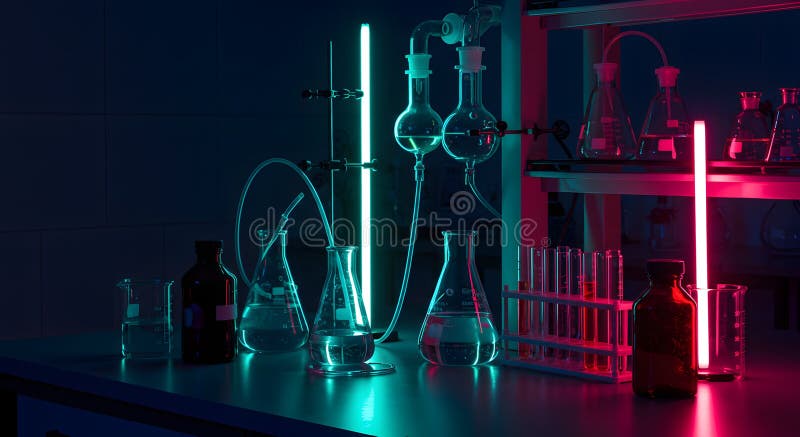 Laboratory Equipment on a Table in a Laboratory. Science ...