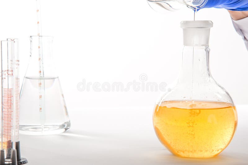 Laboratory Equipment on a Laboratory Table on a White Background during ...