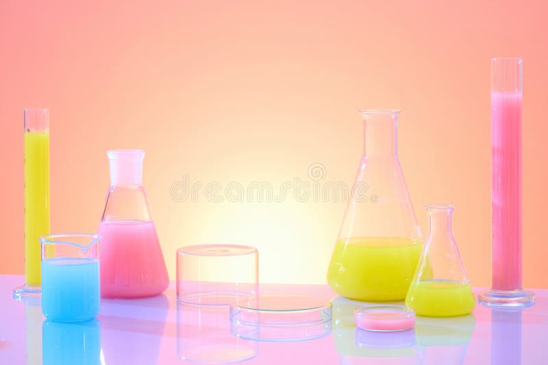 Science and Medical Background with Laboratory Glass Containing ...