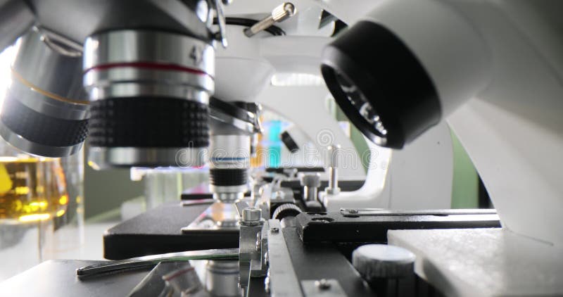Laboratory Equipped with Modern Microscopes for Research Stock Video ...