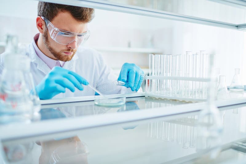 Laboratory experiment stock image. Image of microscope - 33942491