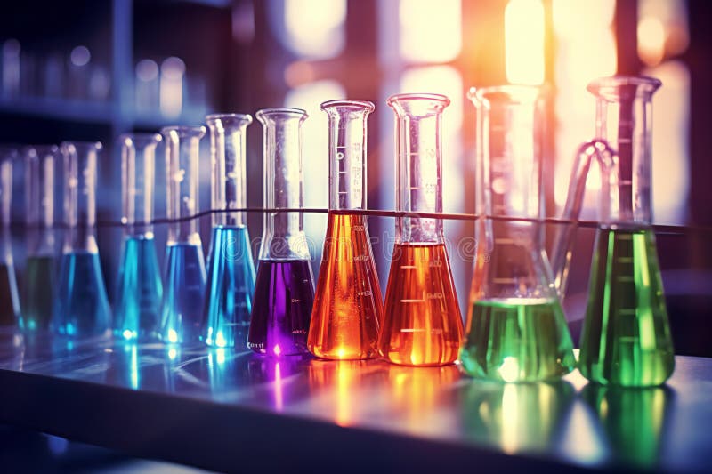 Laboratory Experiment in Science Research Lab, Laboratory Test Tubes in ...