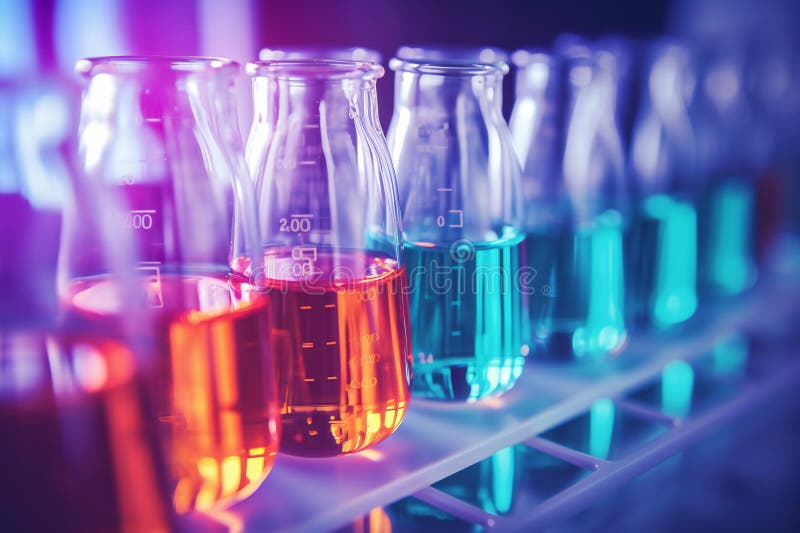 Laboratory Experiment in Science Research Lab, Laboratory Test Tubes in ...