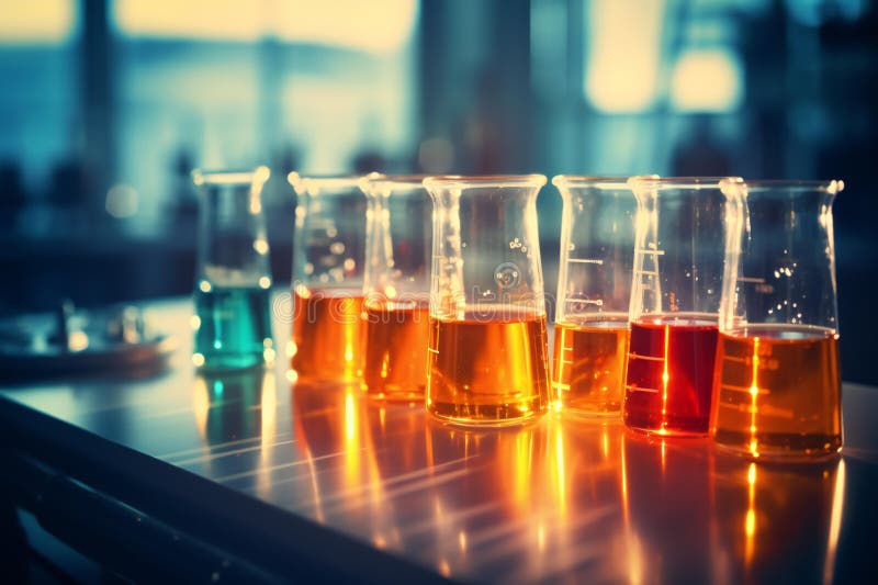 Laboratory Experiment in Science Research Lab, Laboratory Test Tubes in ...