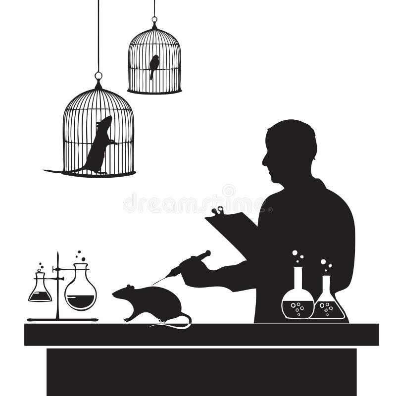 Laboratory with Experimental Animals Stock Vector - Illustration of ...