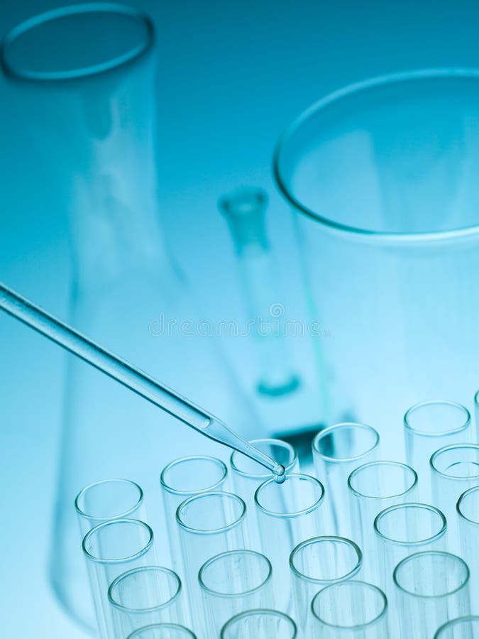 Testing Glass Tubes in Experiment Laboratory Stock Image - Image of ...