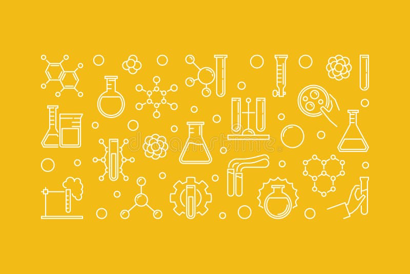 Laboratory Experiments Vector Chemistry Linear Banner Stock Vector ...