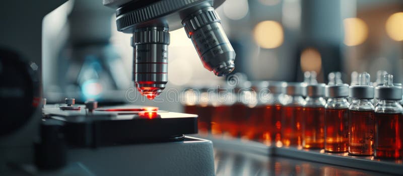 Laboratory Filled with Liquid and Microscope Stock Photo - Image of ...