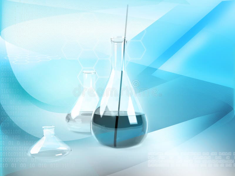 Laboratory Flask on Abstract Background Stock Photo - Image of ...