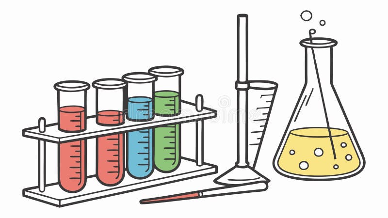 Laboratory Flask and Beakers Science Experiment Icon, Vector Design ...