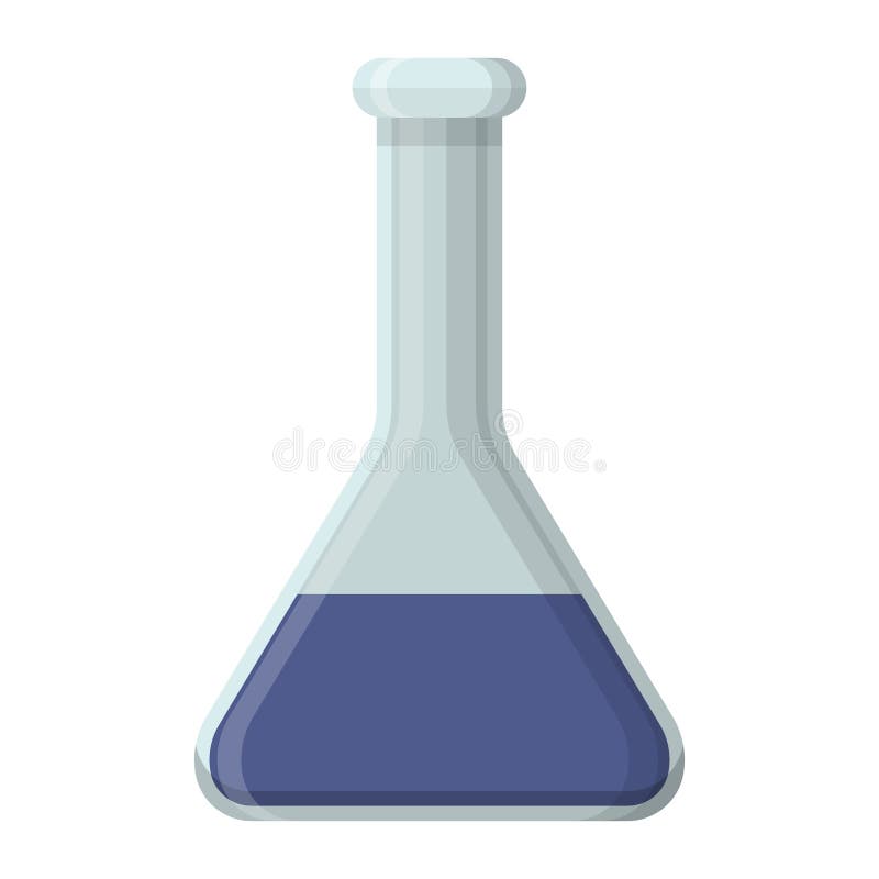 Laboratory Flask with Blue Liquid for Chemistry Experiments Stock ...