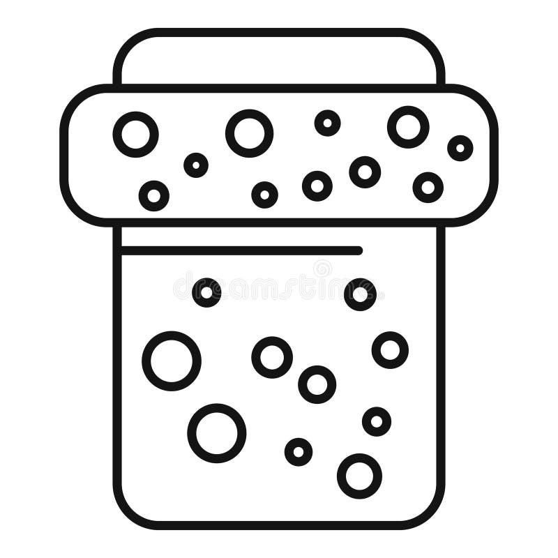 Laboratory Flask Containing Bubbling Liquid Icon Stock Illustration ...