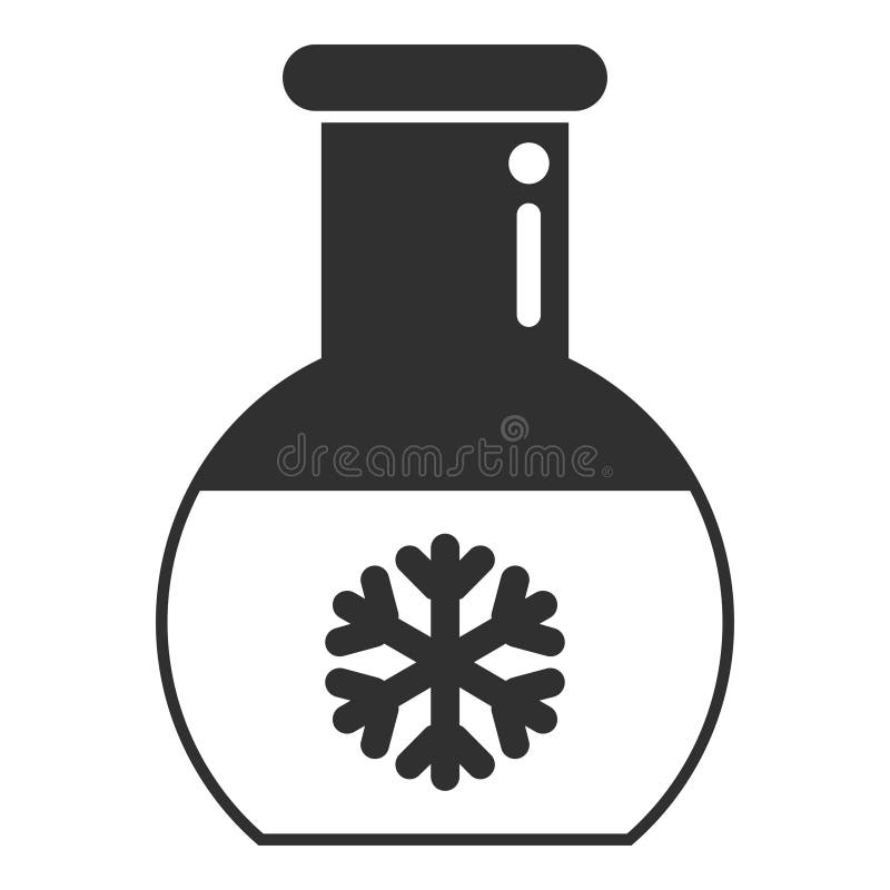 Laboratory Flask Containing Snowflake Representing Cold Storage Stock ...