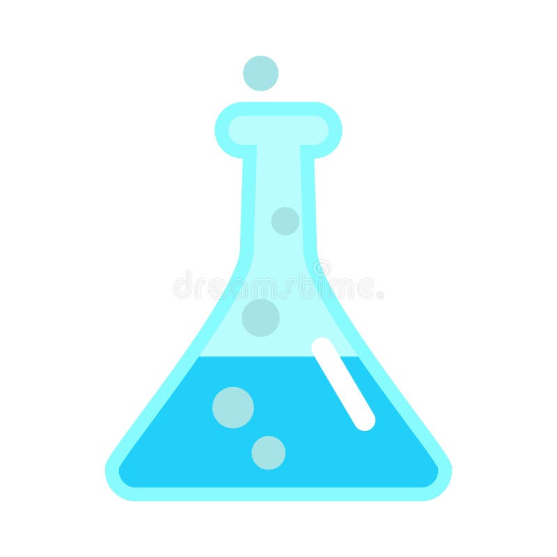 Laboratory Flask Illustration in Flat Style Design Stock Vector ...