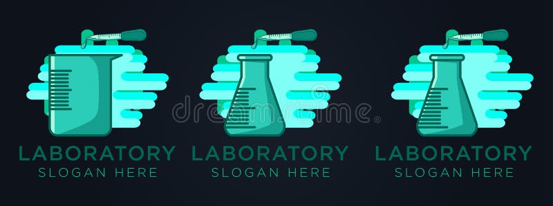 Laboratory Flask Logo Collection, Vector Illustration Stock Vector ...