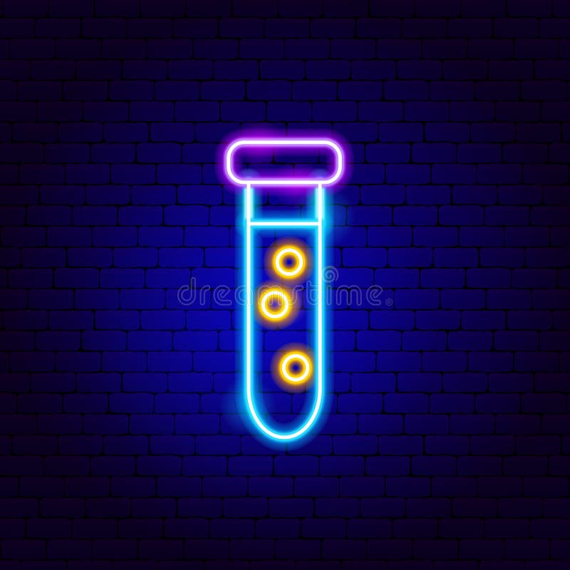 Laboratory Flask Neon Sign stock vector. Illustration of medicine ...