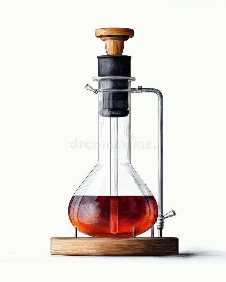 A Laboratory Flask with Red Liquid Perfect for Scientific Experiments ...