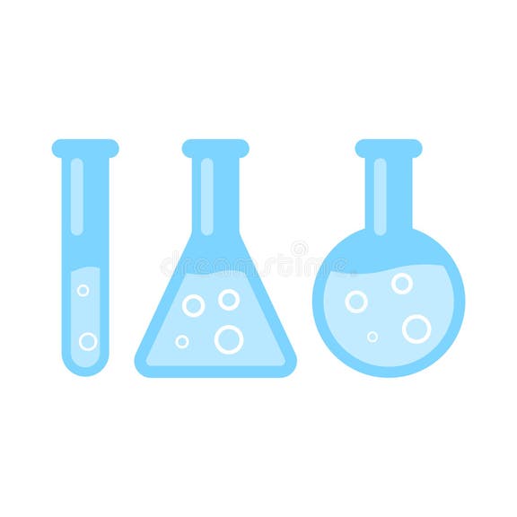 Laboratory flask set stock illustration. Illustration of glassware ...