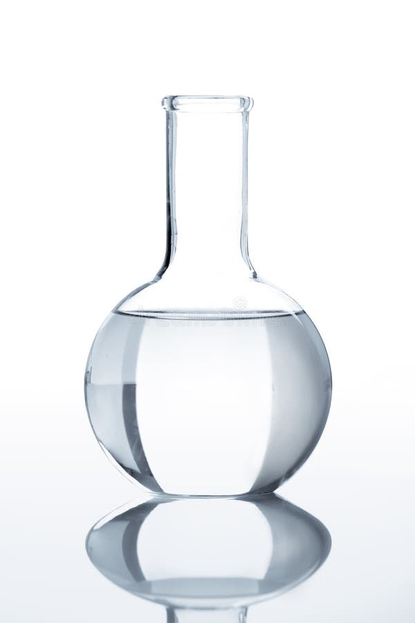 Laboratory Flask with a Transparent Liquid Stock Photo - Image of ...