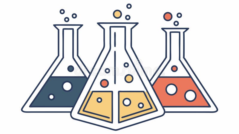 Laboratory Flasks with Liquids, Science and Chemistry Vector Design, Vector Design Generative AI ...