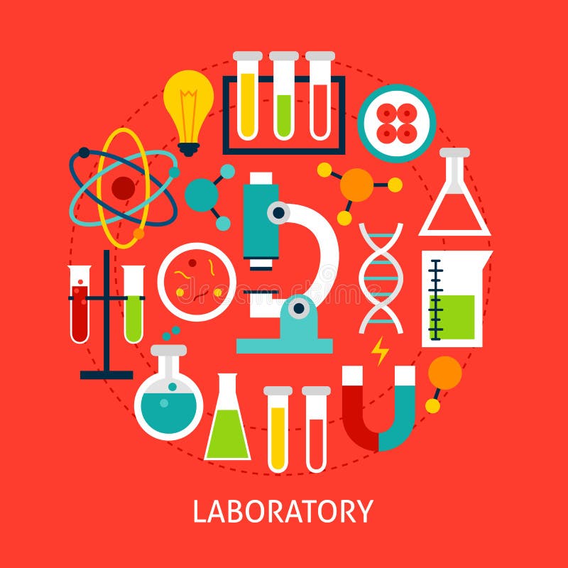 Science Laboratory Circle Concept Stock Vector - Illustration of bulb ...