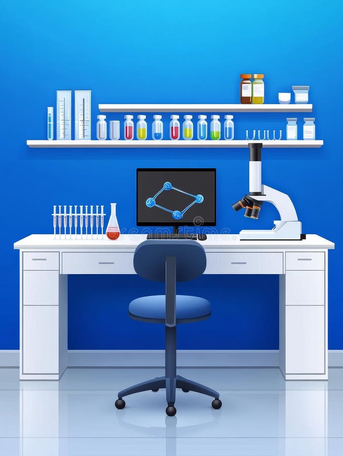 Laboratory Furniture and Equipment Setup Modern Lab Interior Featuring ...