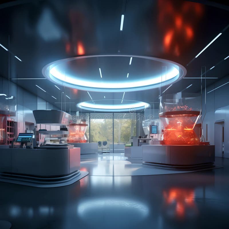 The Laboratory of the Future Stock Illustration - Illustration of ...