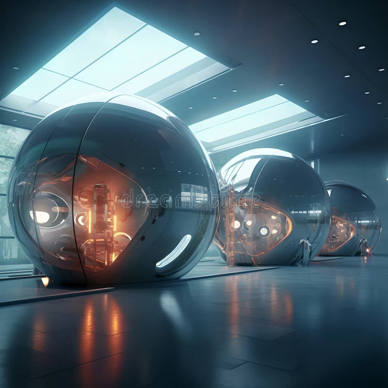 The Laboratory of the Future Stock Illustration - Illustration of tech ...