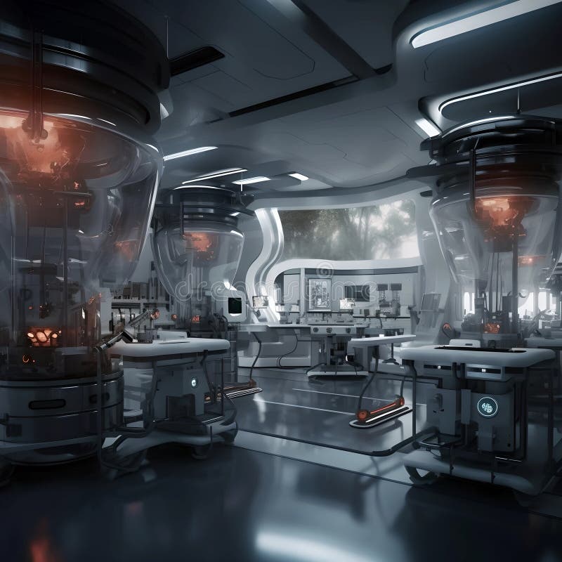 The Laboratory of the Future Stock Illustration - Illustration of data ...