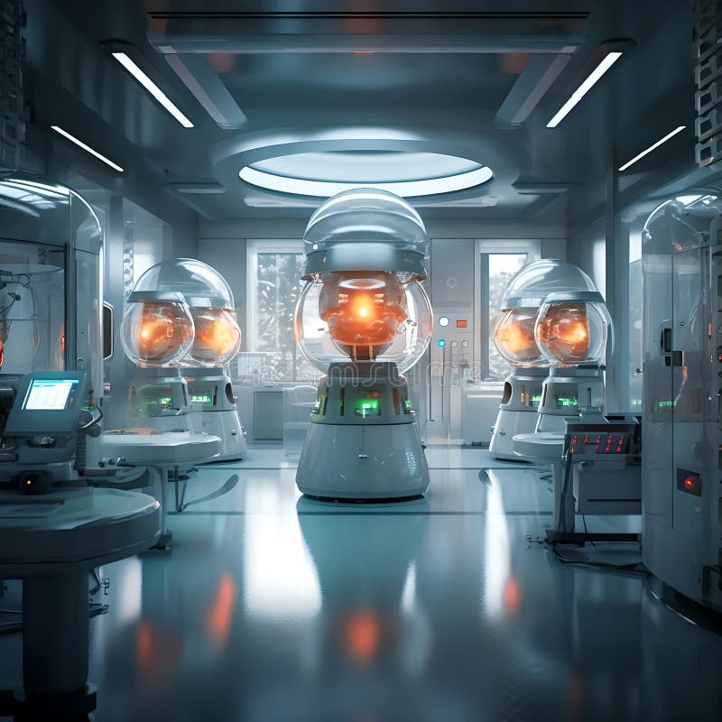 The Laboratory of the Future Stock Illustration - Illustration of data ...