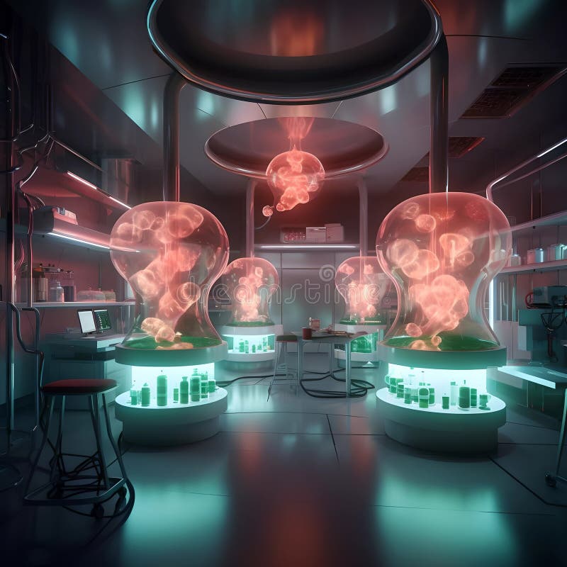 The Laboratory of the Future Stock Illustration - Illustration of ...