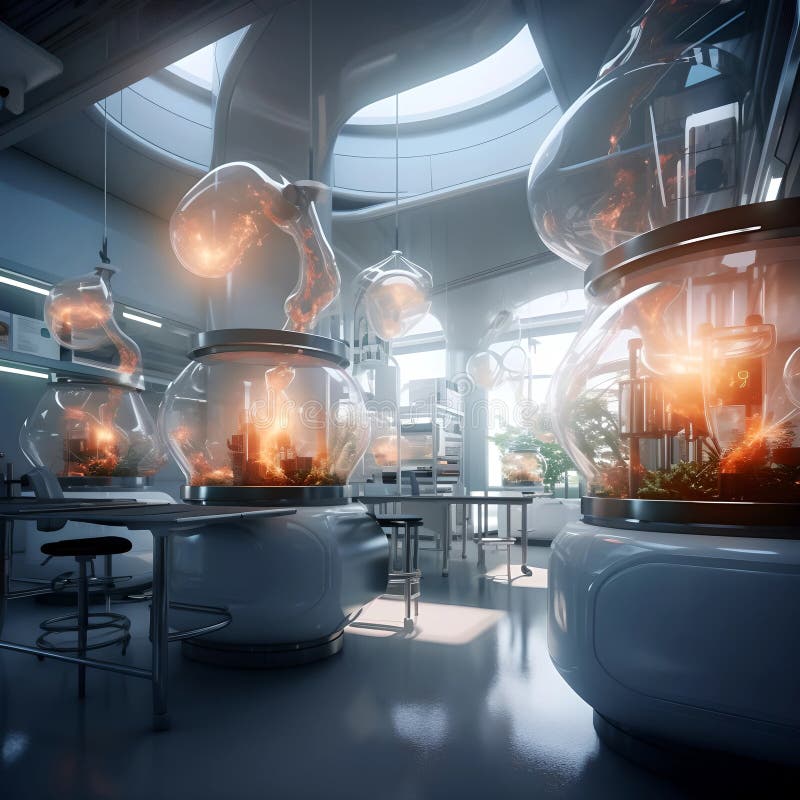 The Laboratory of the Future Stock Illustration - Illustration of ...
