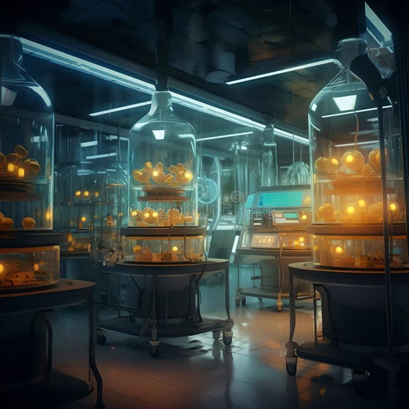 The Laboratory of the Future Stock Illustration - Illustration of cyber ...