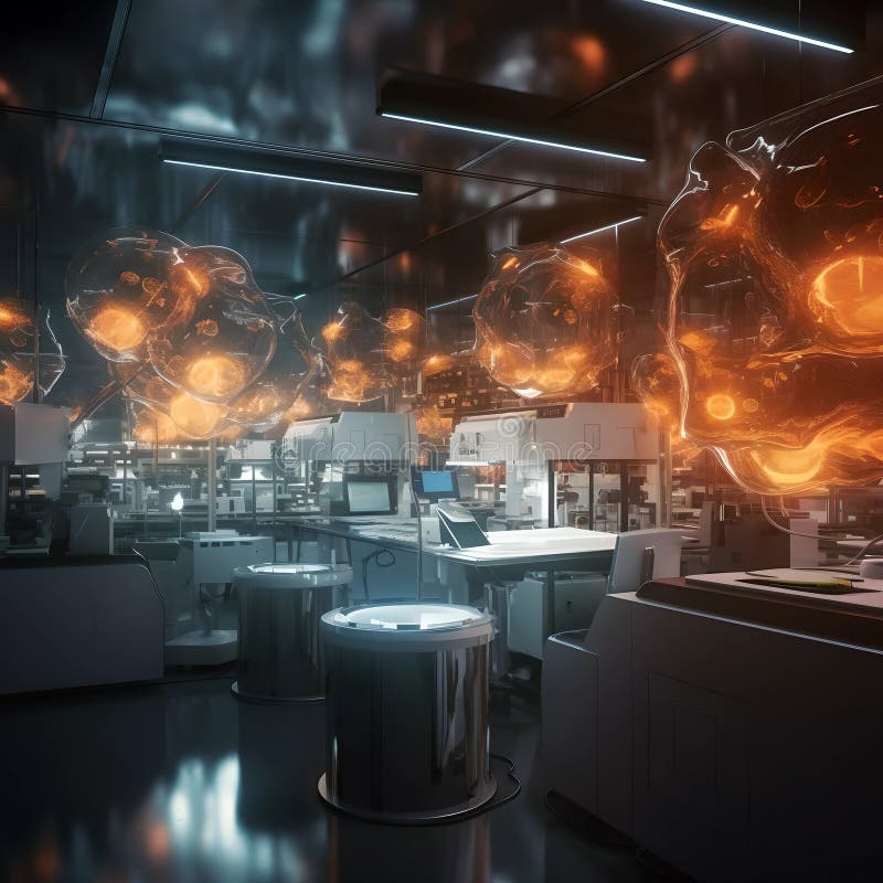 The Laboratory of the Future Stock Illustration - Illustration of ...