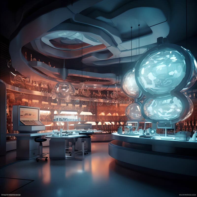 The Laboratory of the Future Stock Illustration - Illustration of ...