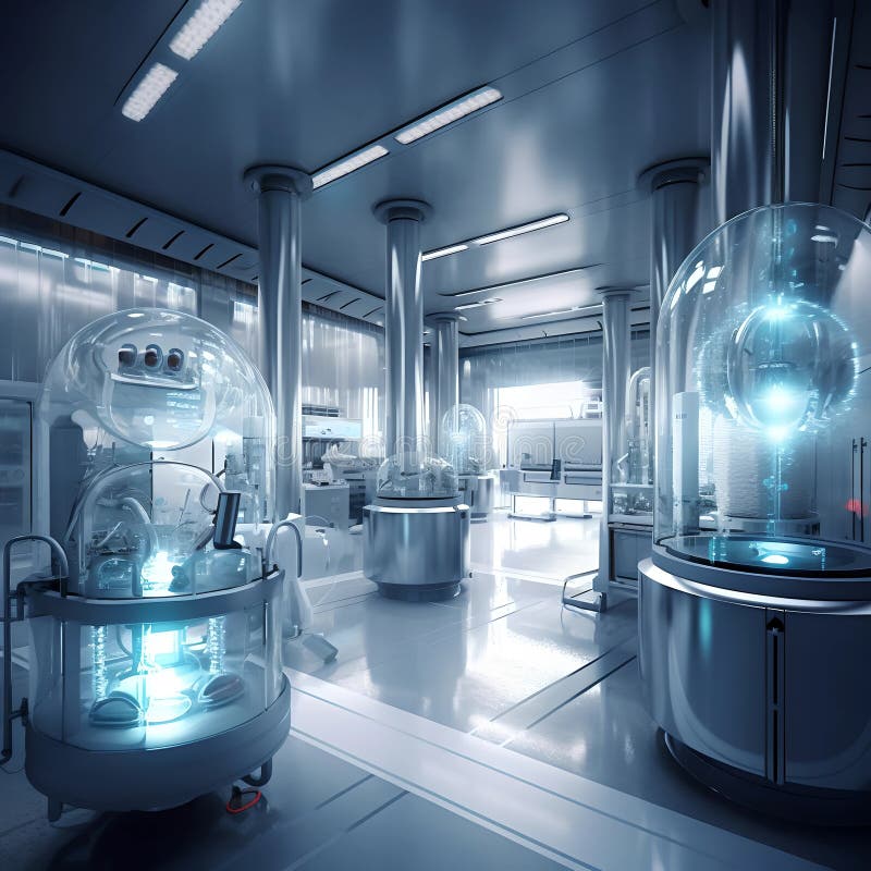 The Laboratory of the Future Stock Illustration - Illustration of ...