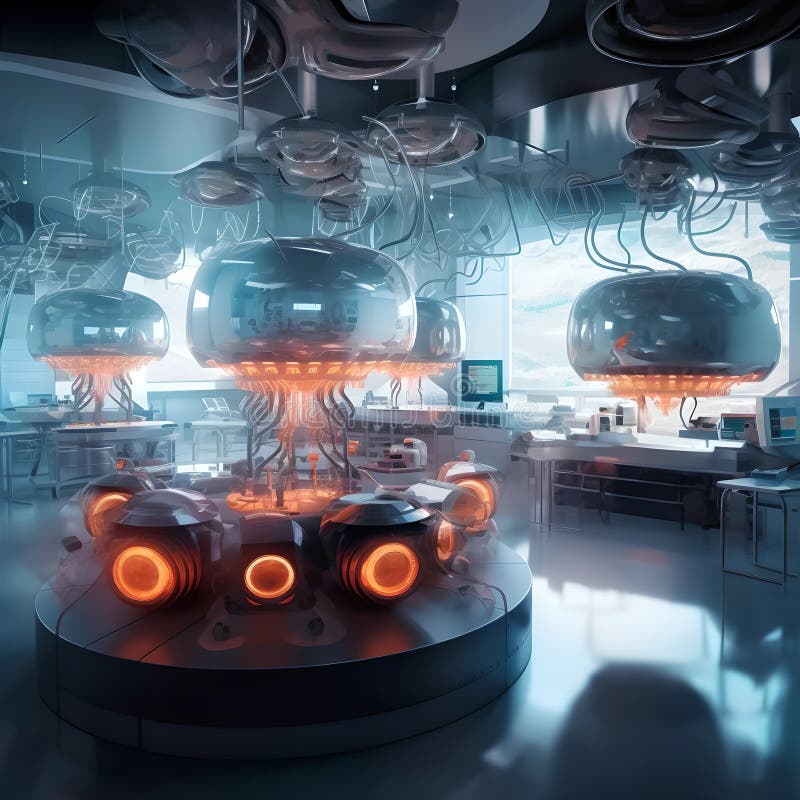 The Laboratory of the Future Stock Illustration - Illustration of ...