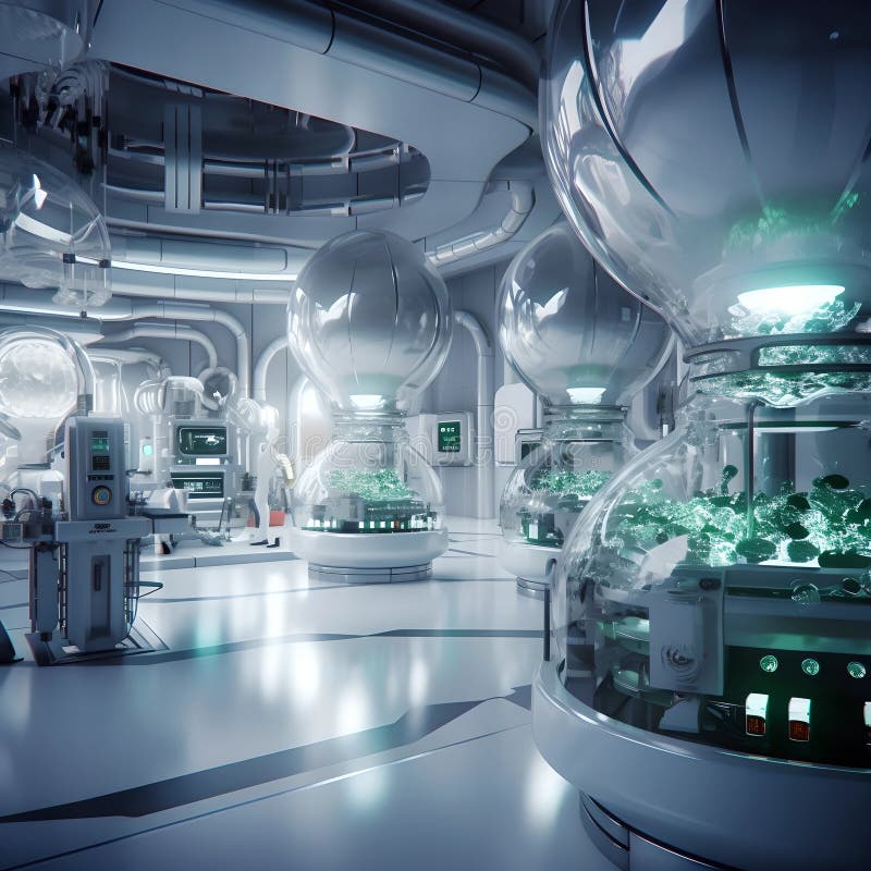 The Laboratory of the Future Stock Illustration - Illustration of ...