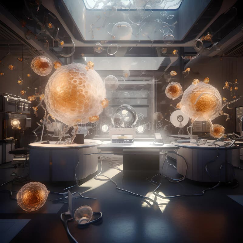 The Laboratory of the Future Stock Illustration - Illustration of tech ...