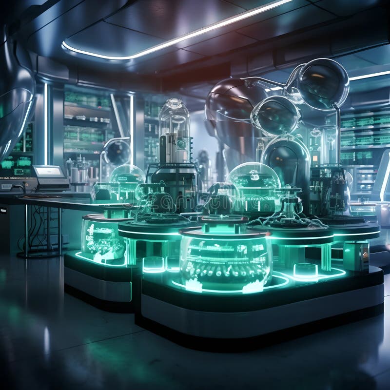 The Laboratory of the Future Stock Illustration - Illustration of ...