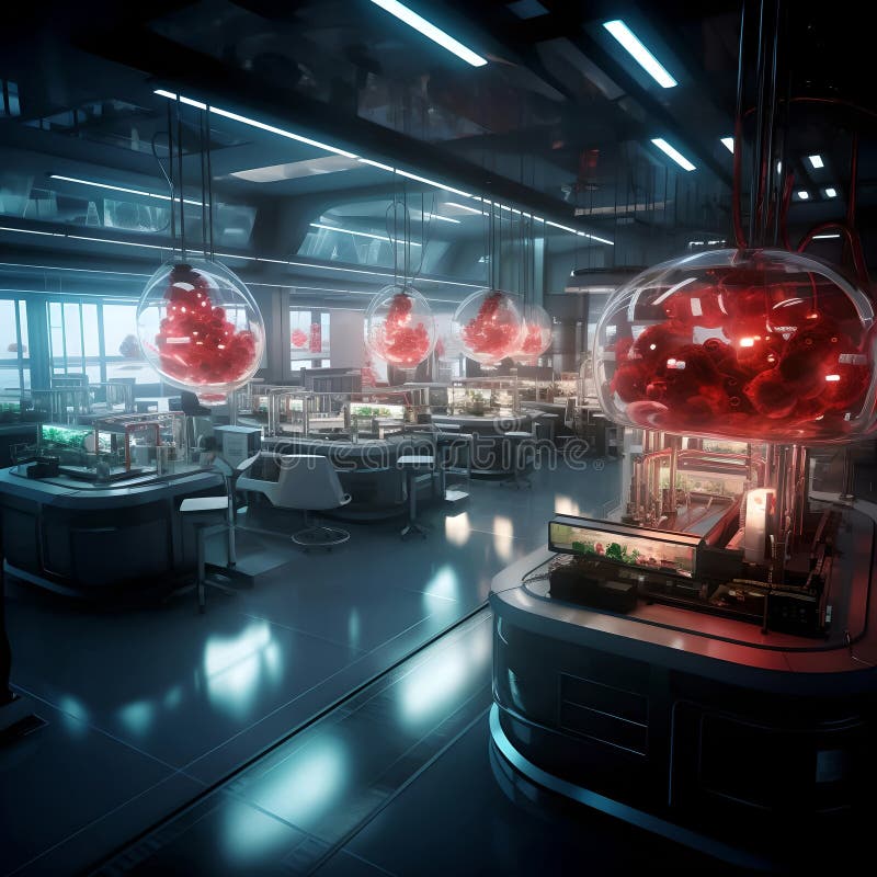 The Laboratory of the Future Stock Illustration - Illustration of ...