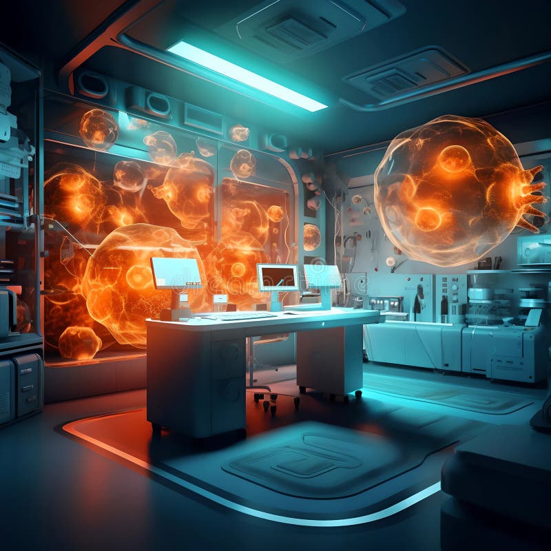 The Laboratory of the Future Stock Illustration - Illustration of data ...