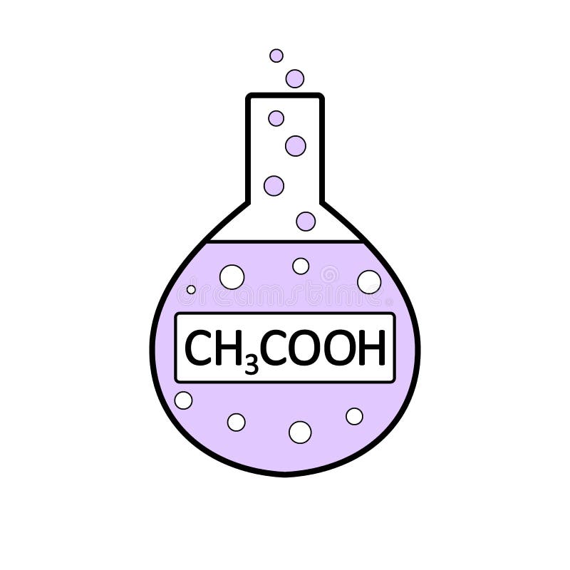 Acetic Acid Vector Illustration. Diagram With Liquid Uses And Formula ...