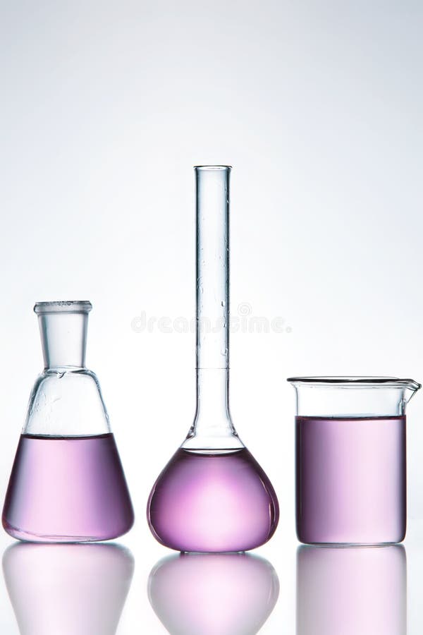 Laboratory Glass. Laboratory Glassware with Colorful Fluid Stock Image ...