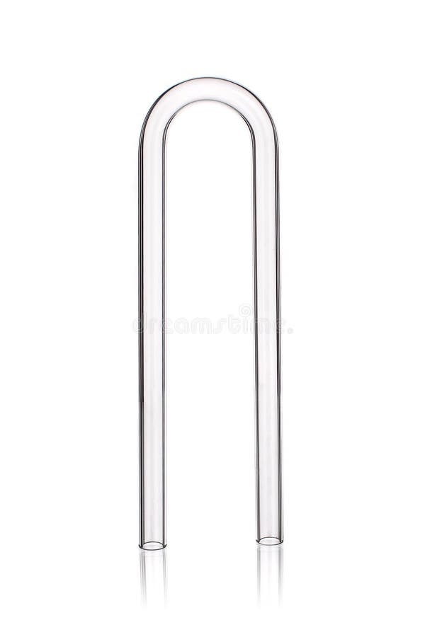 Laboratory Glass U Tube Isolated on White Stock Image - Image of fluid ...